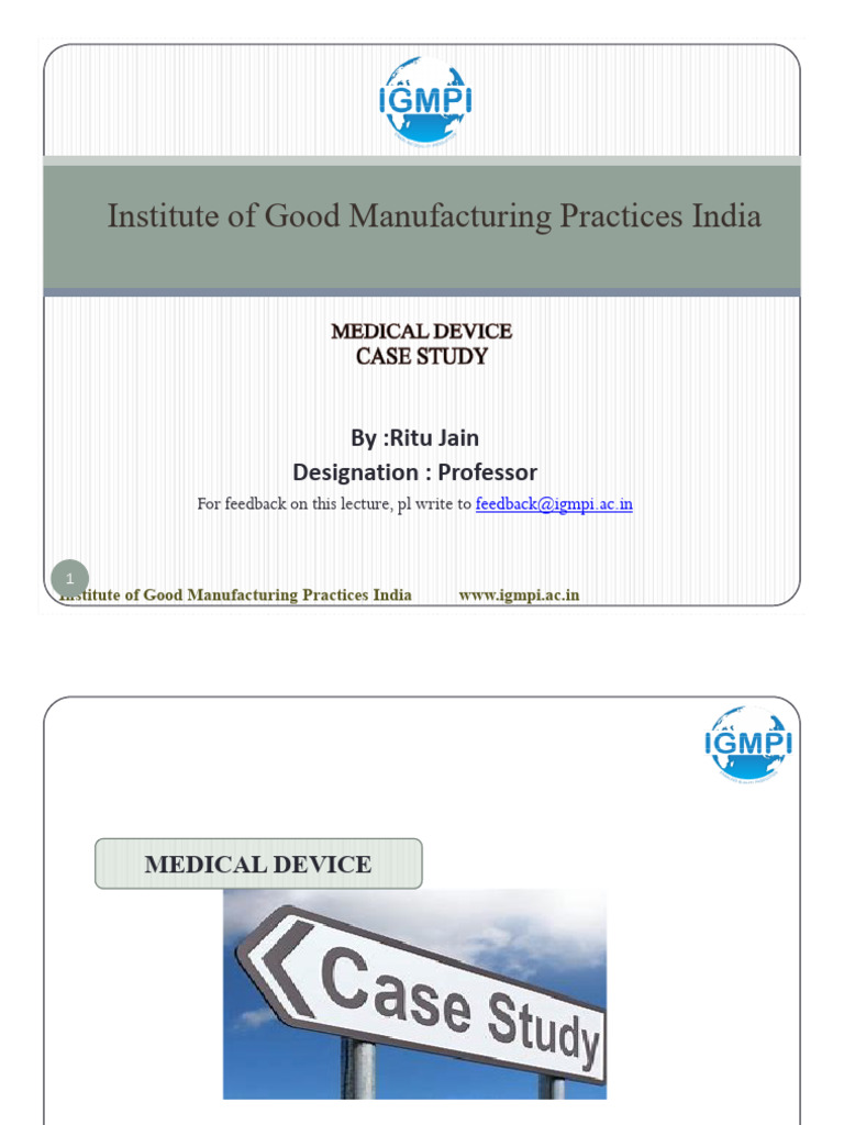 Medical Device Case Study | PDF | Medical Device | Food And Drug ...