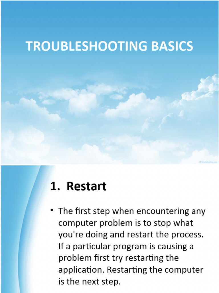 TroubleShooting Basics Save | Download Free PDF | Troubleshooting | Computing