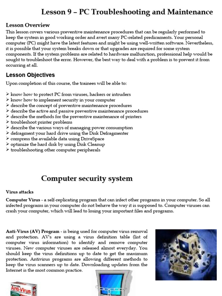 Technical Lesson 9 | PDF | Antivirus Software | Computer Virus