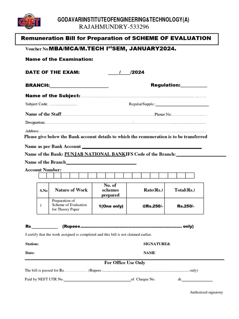Scheme Remuneration Form | PDF