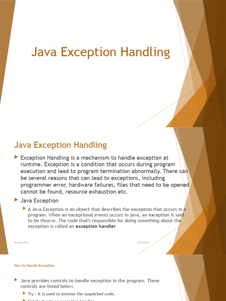 Java Exception Handling Pdf Java Programming Language Constructor Object Oriented