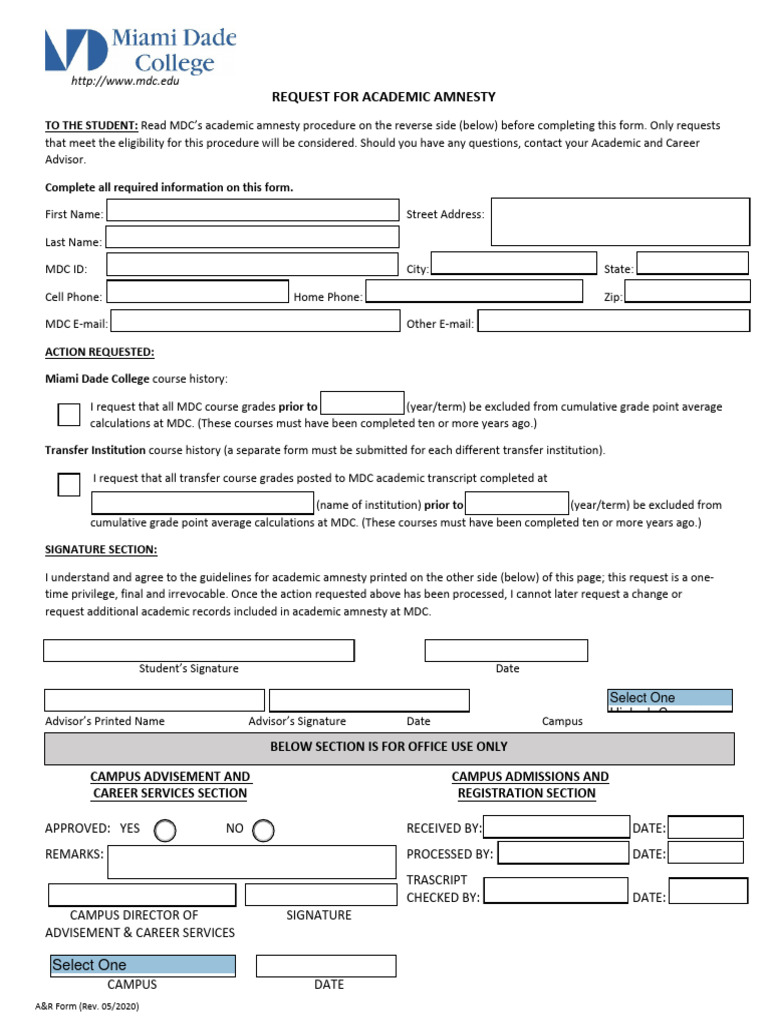 Academic Amnesty | PDF
