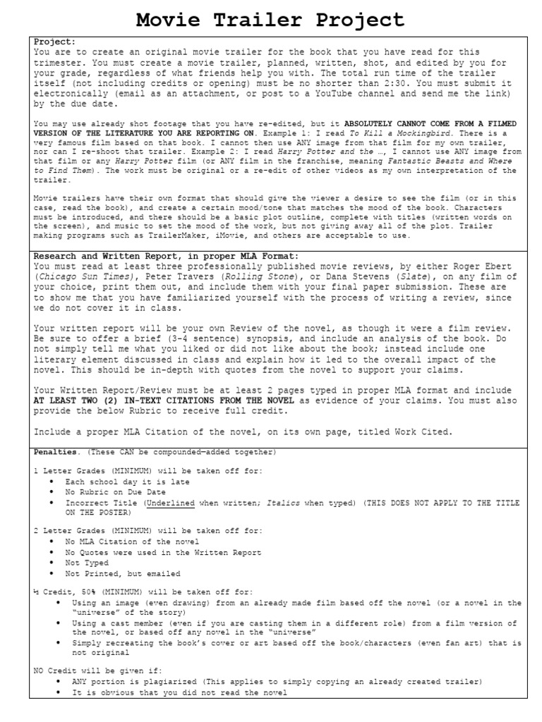 MNieblas - Movie Trailer Project | PDF | Books | Citation