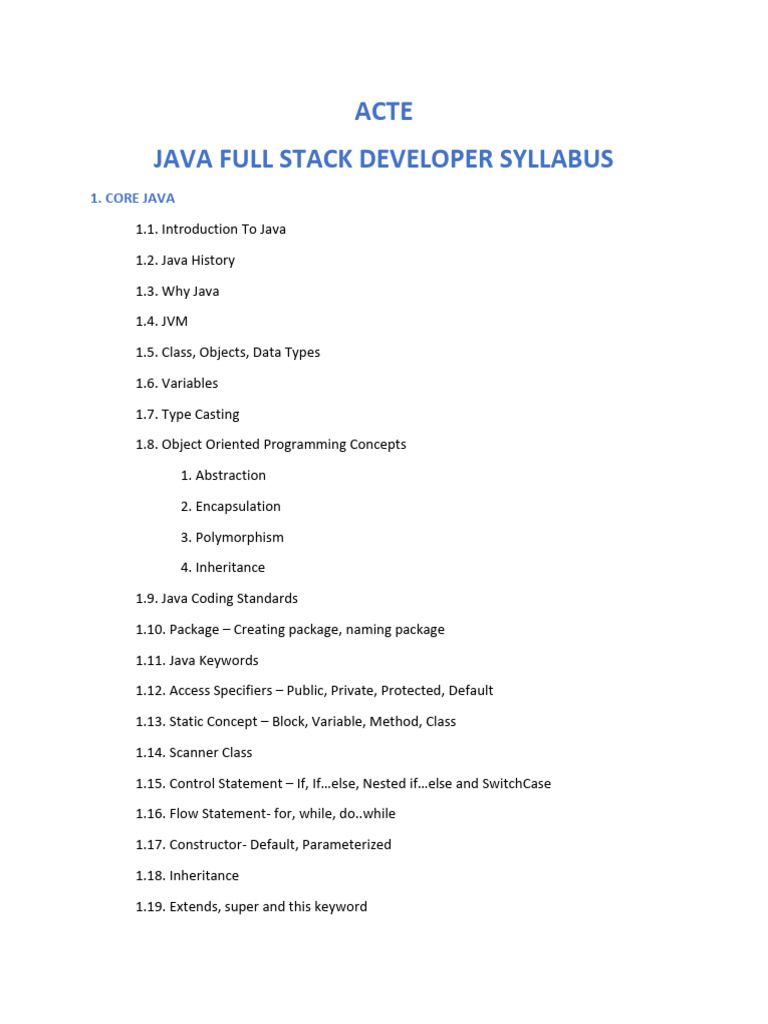 Full Stack Developer JAVA | PDF | Spring Framework | Method (Computer Programming)