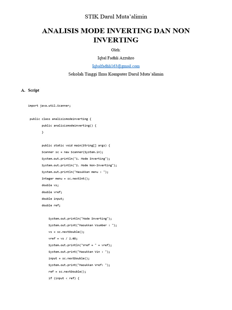 Analisis Mode Inverting Dan Non Inverting | PDF