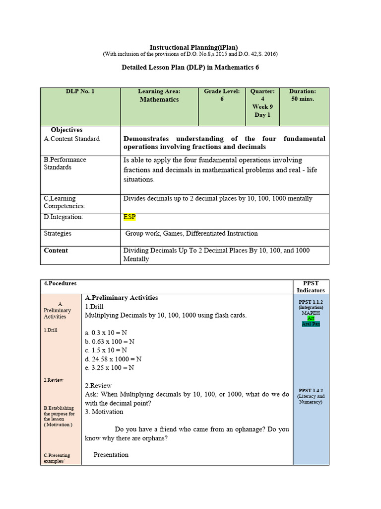 Lesson Lpan With Anotation FINAL 2 | PDF | Learning | Behavior Modification