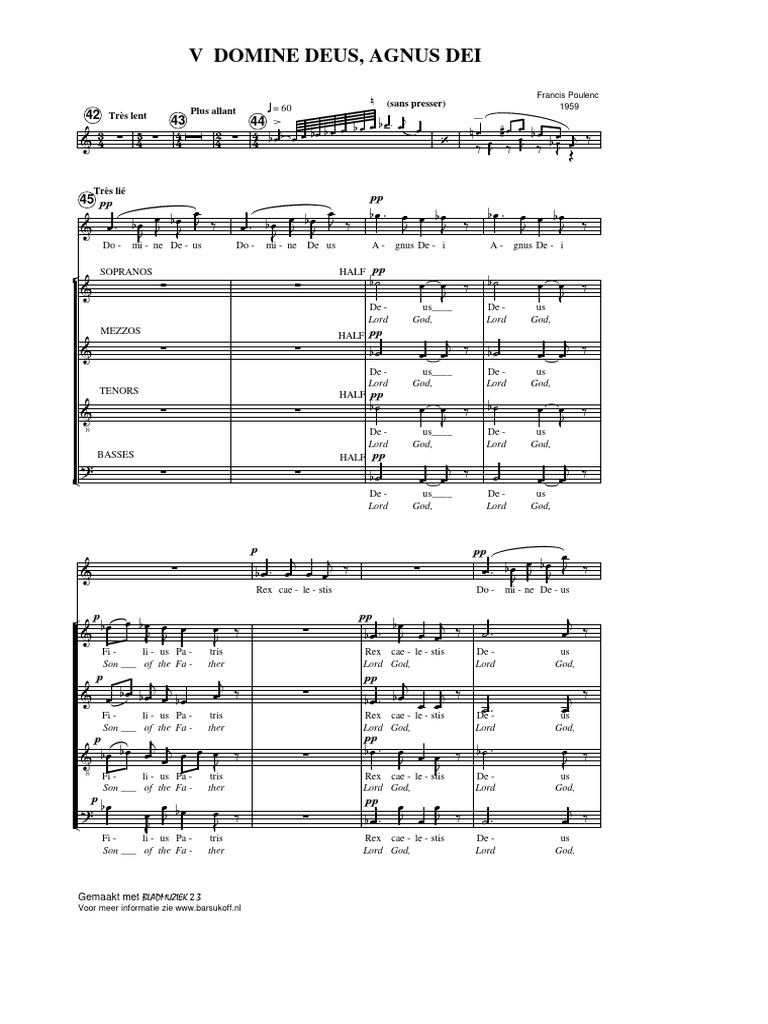 Domine Deus Agnus Dei - FRANCIS POULENC | PDF