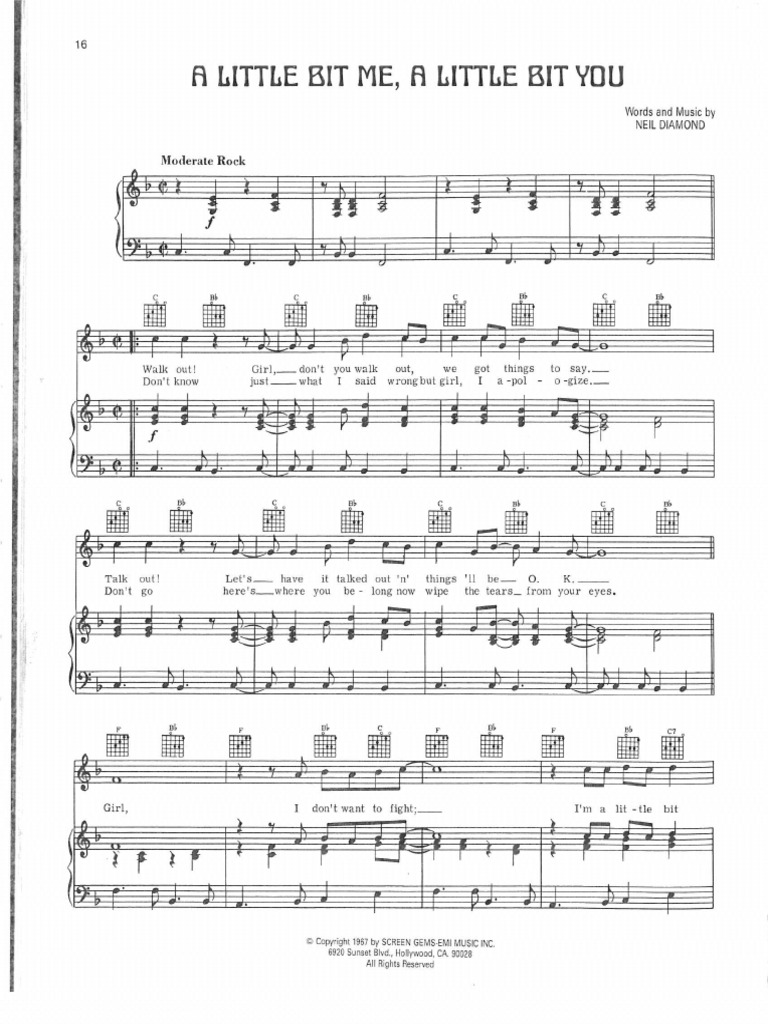 A Little Bit Me, A Little Bit You - NEIL DIAMAOND | PDF