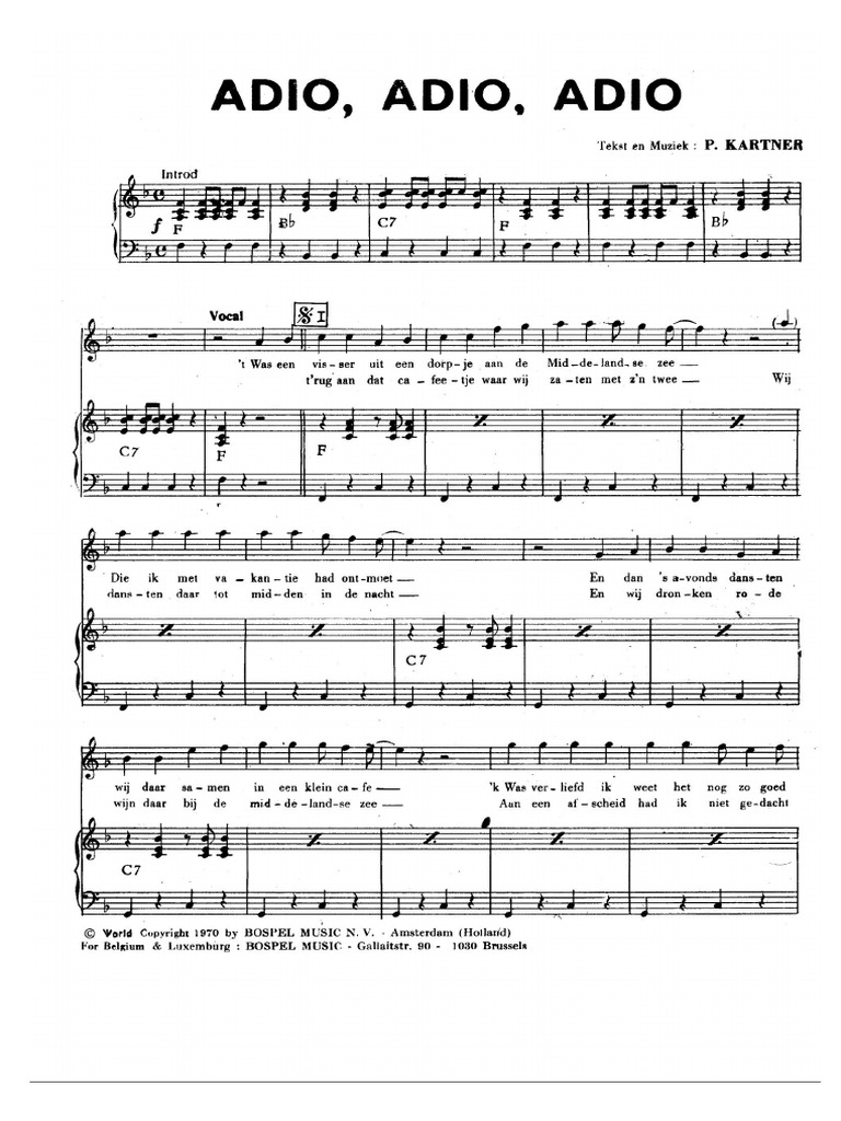 Adio, Adio, Adio - P.KARTNER | PDF