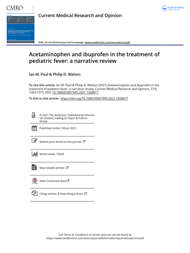 Acetaminophen and Ibuprofen in The Treatment of Pediatric Fever A ...