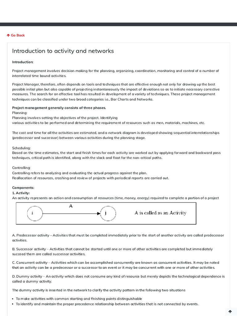 CPM - Introduction To Activity and Networks 1 | PDF | Project Management | Applied Mathematics