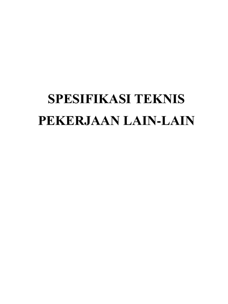8 - Spesifikasi Teknis Pekerjaan Lain-Lain | PDF