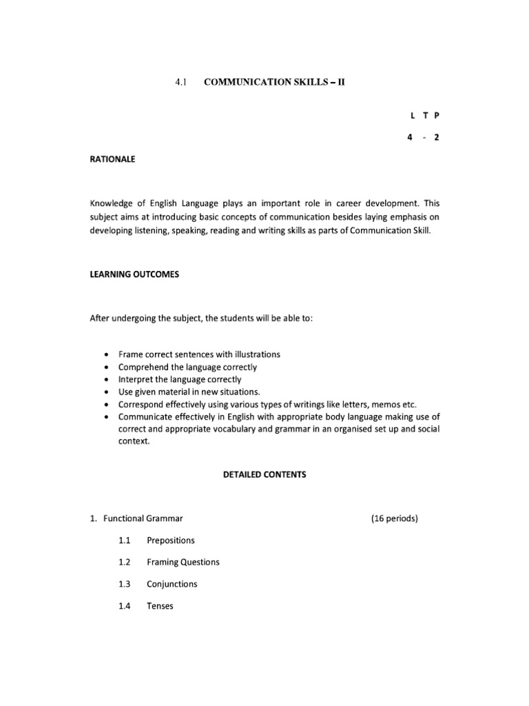 Communication Skills - II | PDF