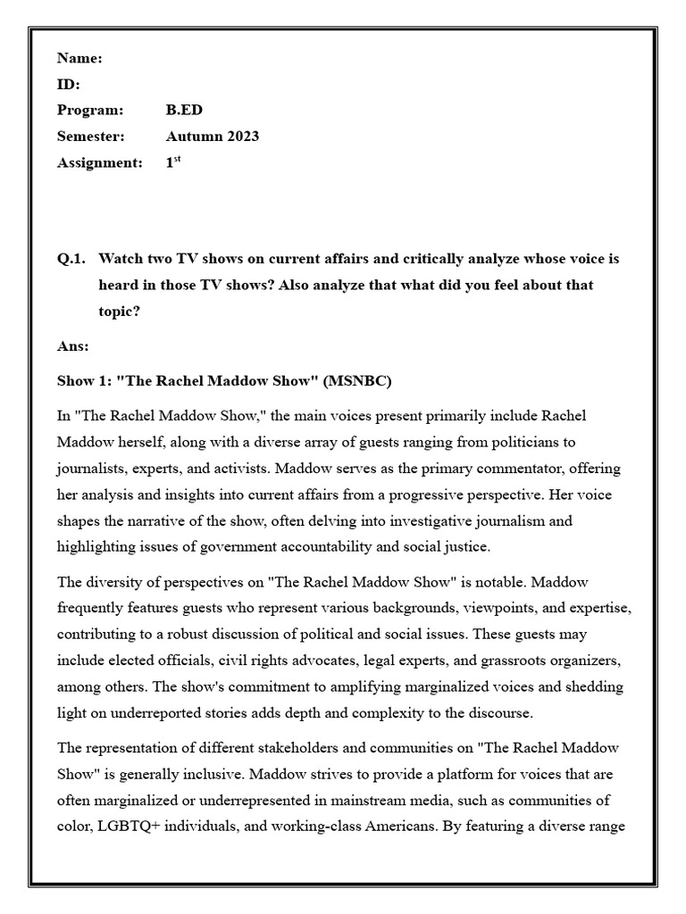 8611 Assignment No 01 Rida Fatima | PDF | Social Exclusion | Critical ...