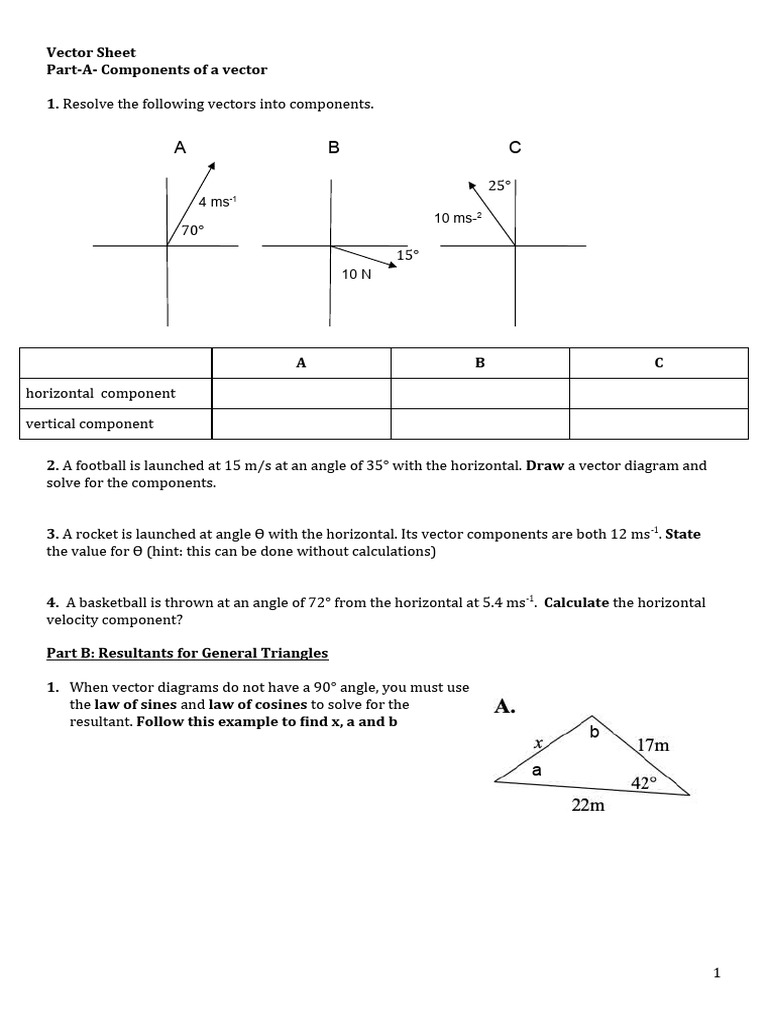 Law of Sine and Cosine Worksheet | PDF