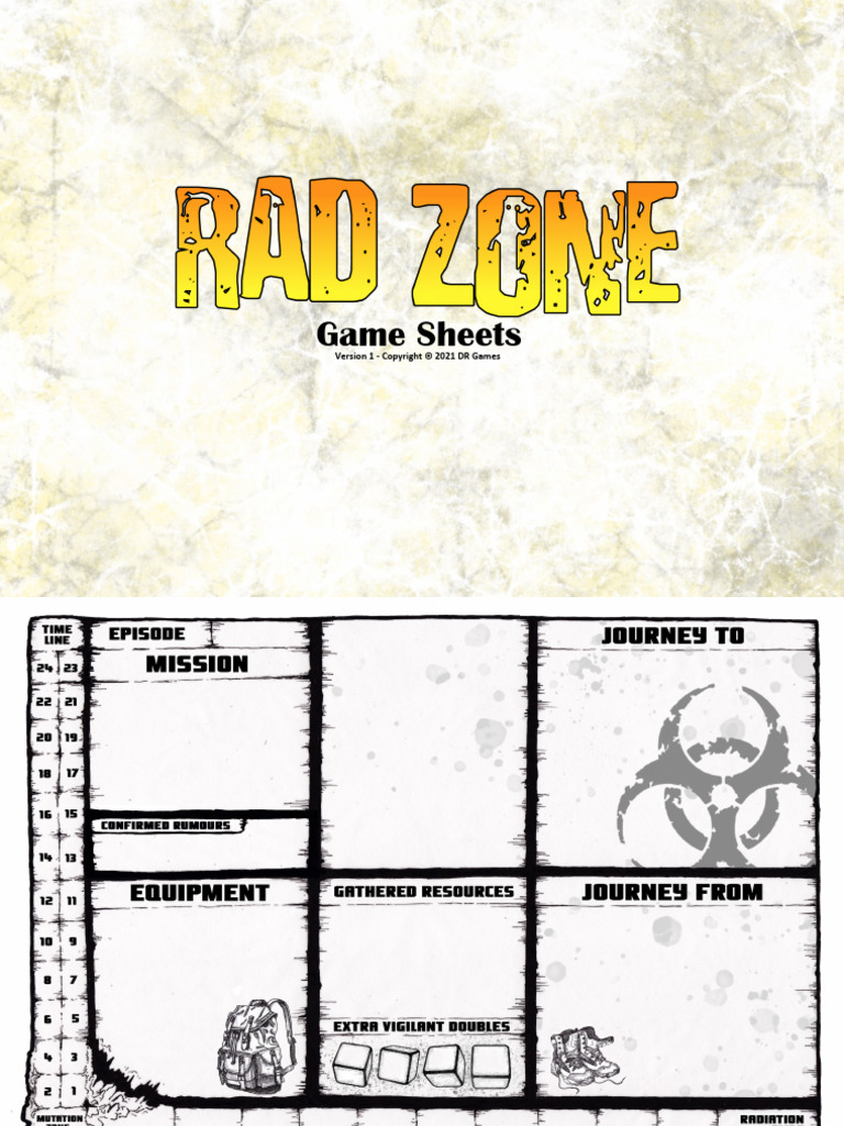 Rad Zone Game Sheets | PDF