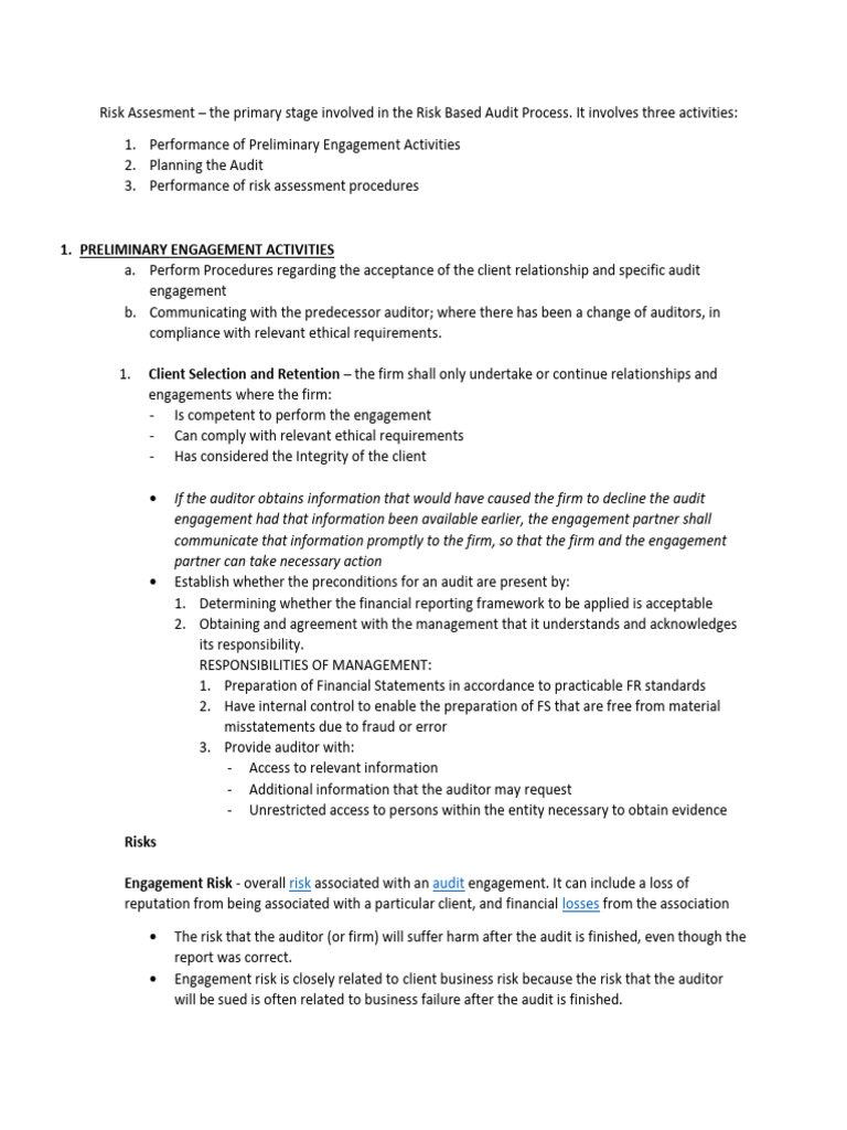 Risk Assessment Procedures | PDF | Audit | Internal Control