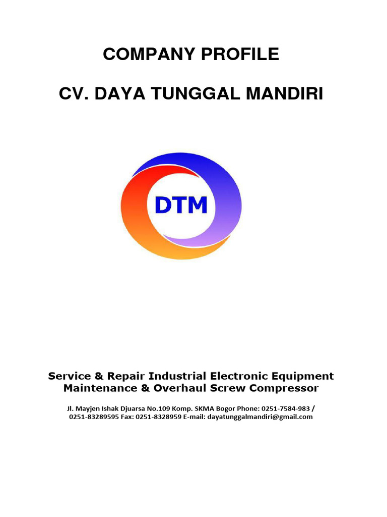 Company Profile Daya Tunggal Mandiri 1 Pdf Power Inverter Power