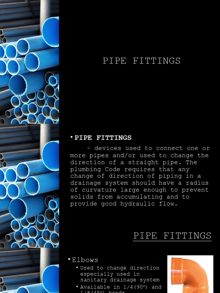 Pipe Fittings and Connections | PDF | Pipe (Fluid Conveyance) | Chemistry