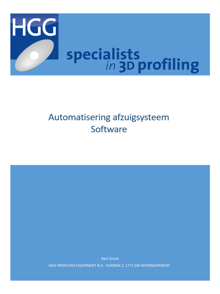 Automatisering Afzuigsysteem Bart Groot | PDF