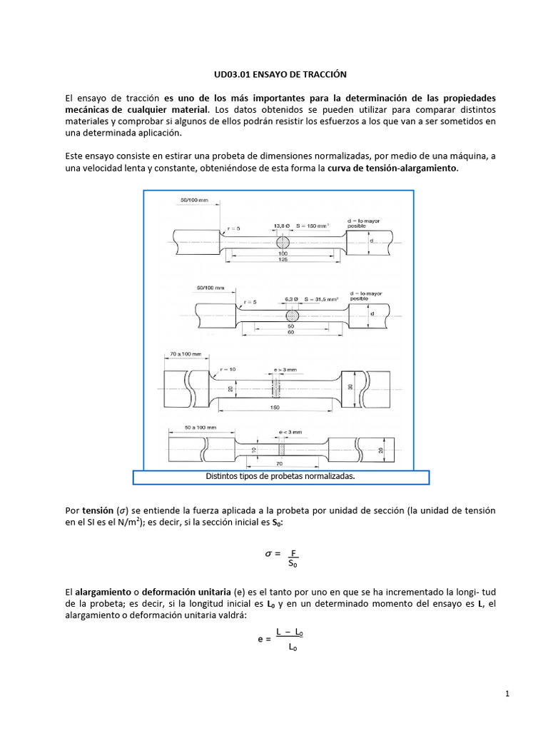 UD03.1 - Ensaio de Tracción | PDF