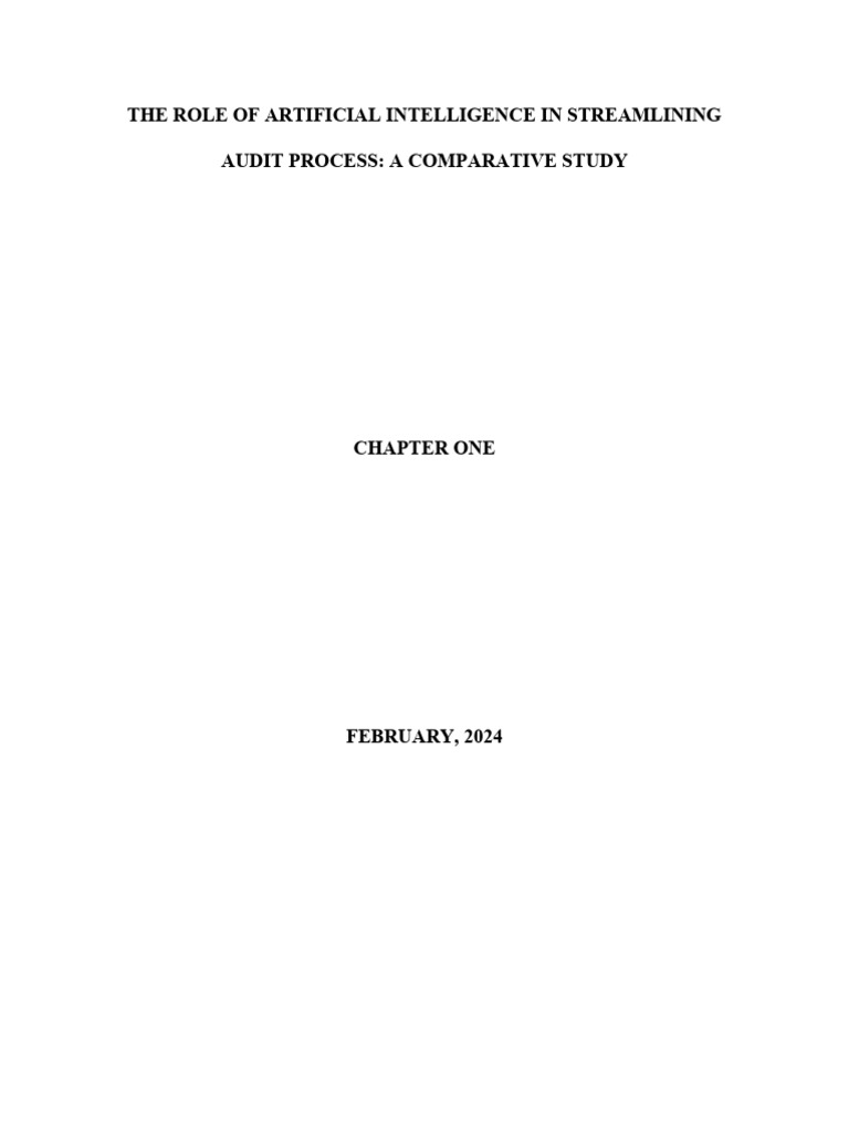 Virtue's Project Work Chapter One | PDF | Audit | Artificial Intelligence