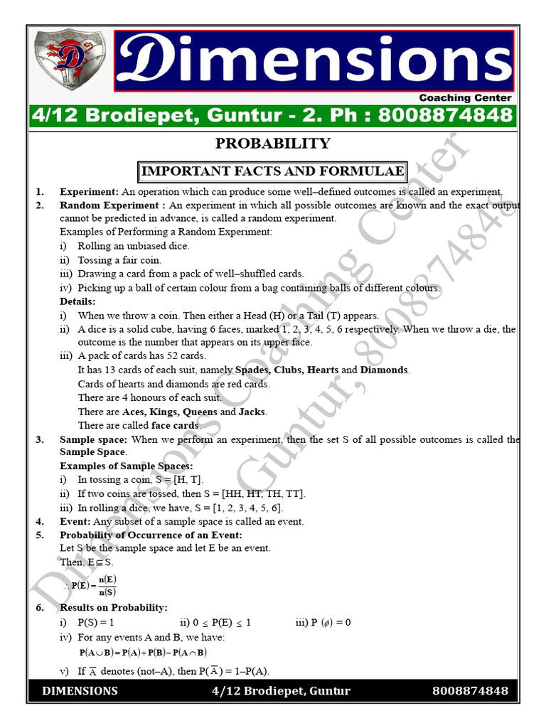 Probability CRT | PDF