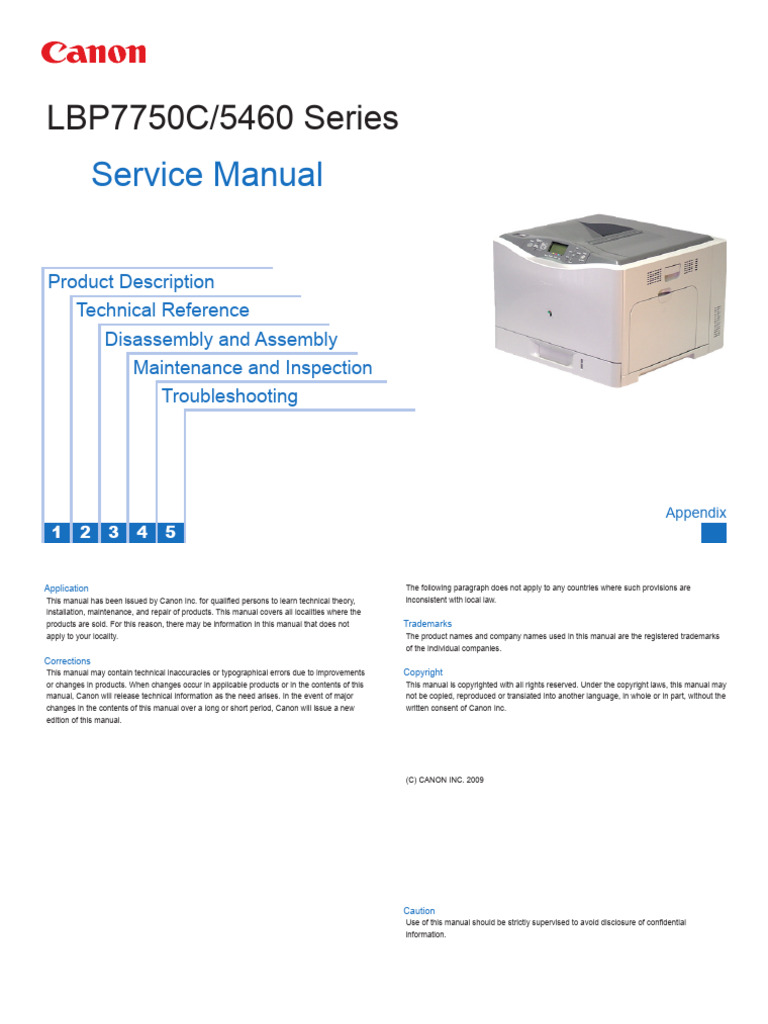 Lbp7750cdn SM | PDF | Printer (Computing) | Electronic Circuits