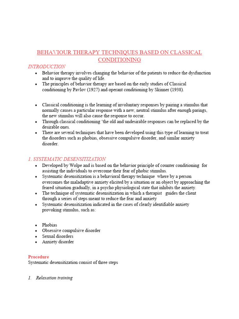 Classical Conditioning | PDF | Behaviour Therapy | Classical Conditioning