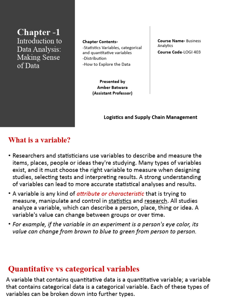 Chapter 1 BA | PDF | Categorical Variable | Statistics