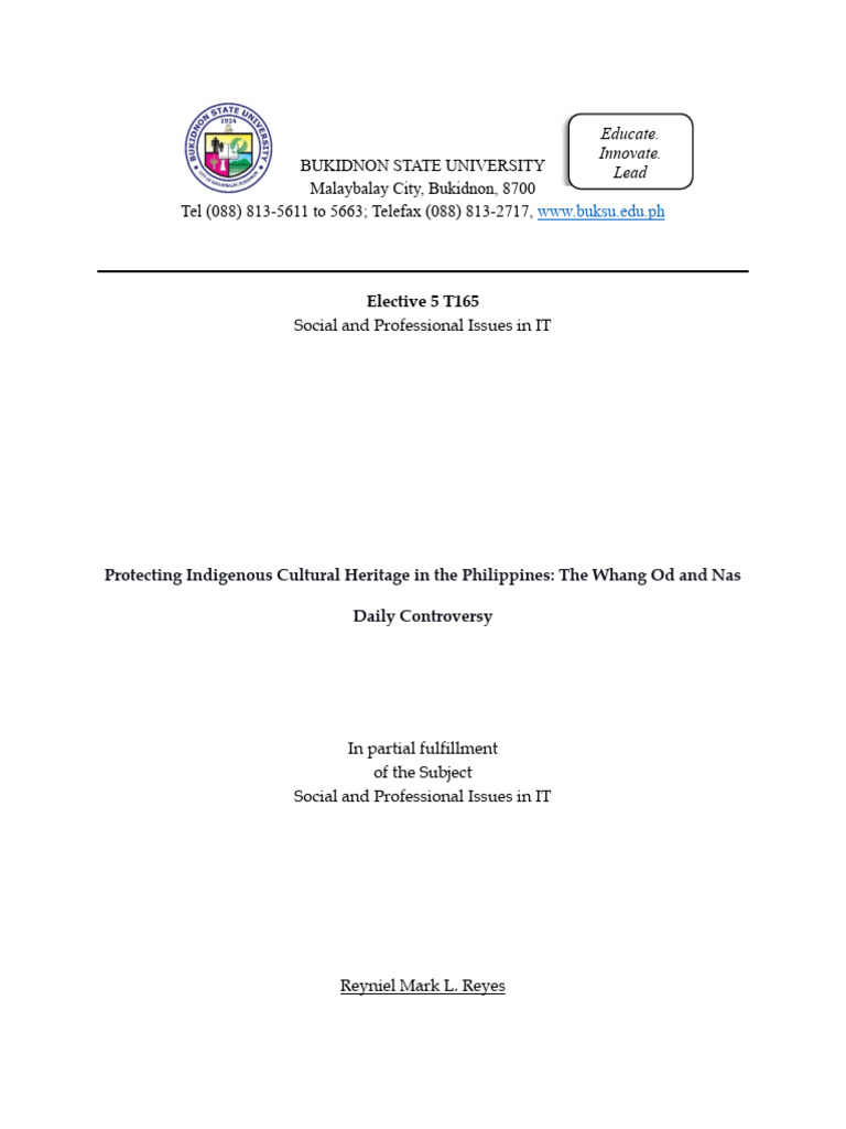 Protecting Indigenous Cultural Heritage in The Philippines - The Whang ...