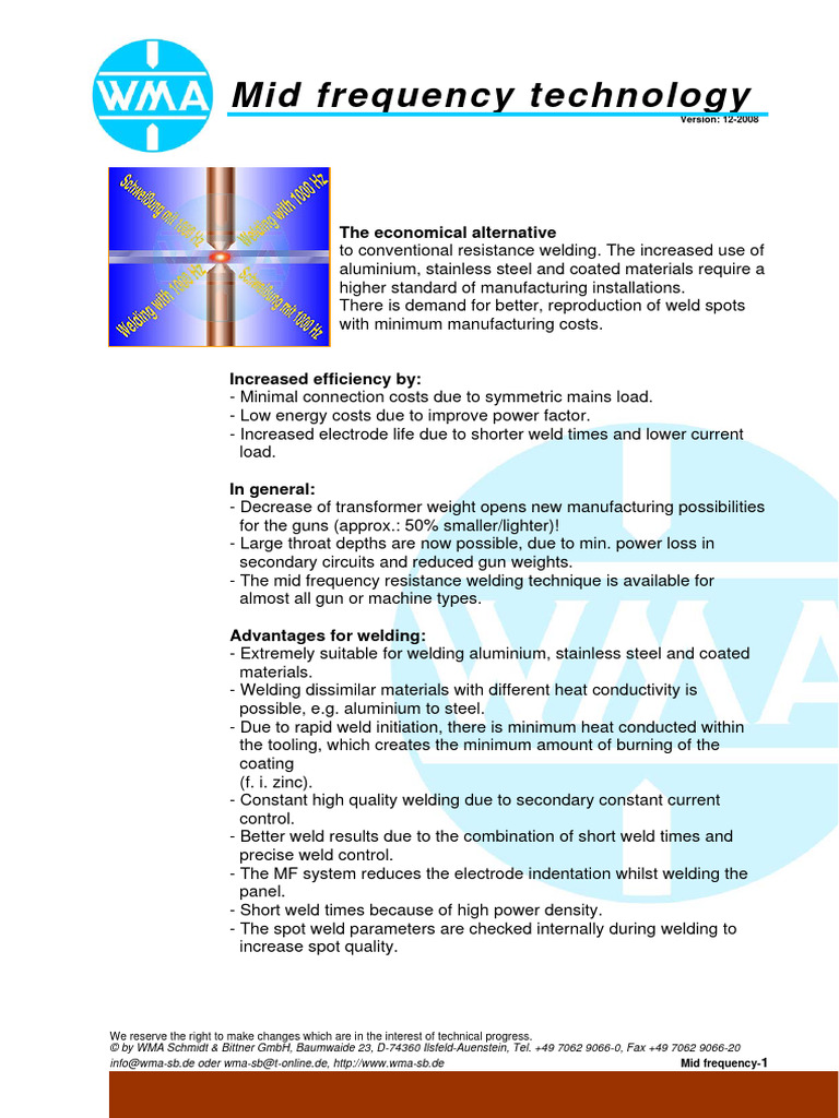 Mid Frequency Technology Welding | PDF | Construction | Welding