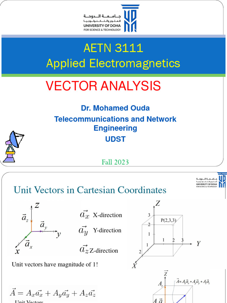 AETN3111-L3-Vector Analysis | PDF | Divergence | Euclidean Vector