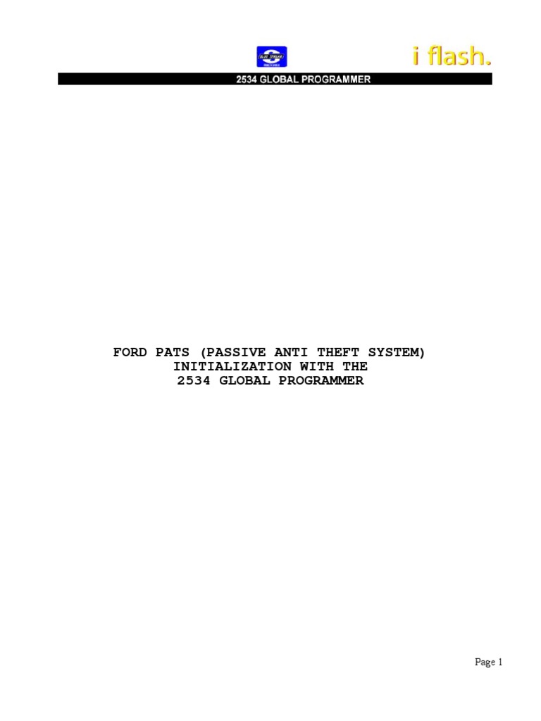 Ford PATS Initialization Guide | PDF | Business | Computers