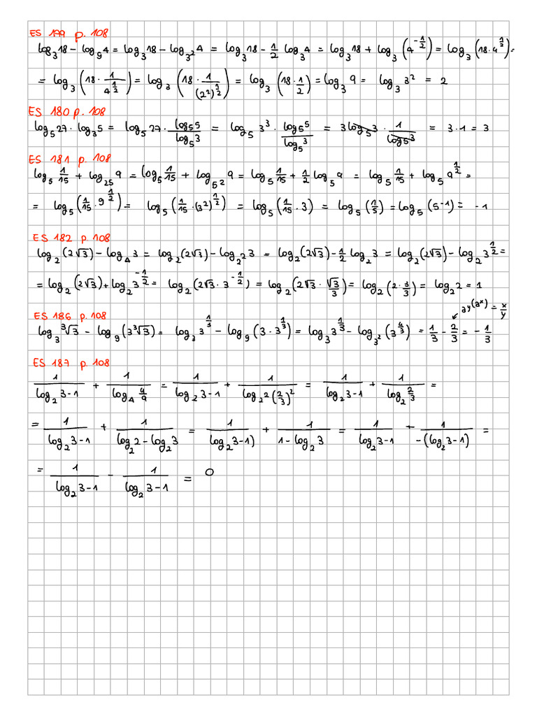 Le Proprietà Dei Logaritmi Yl7 | PDF