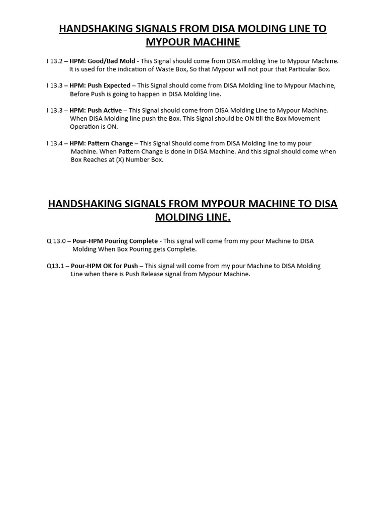 DISA to Mypour Machine Signal Guide | PDF