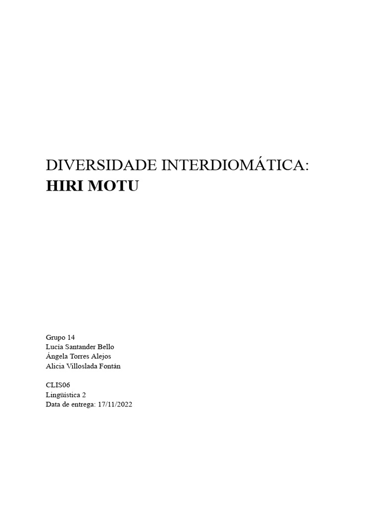 Hiri Motu | PDF