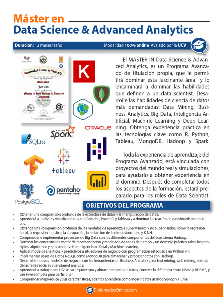 Brochure Data Science - Advanced Analytics | PDF | Aprendizaje ...