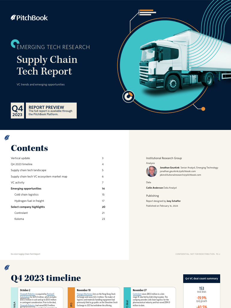 Q4 2023 Supply Chain Tech Report Preview | PDF | Logistics | Internet Of Things
