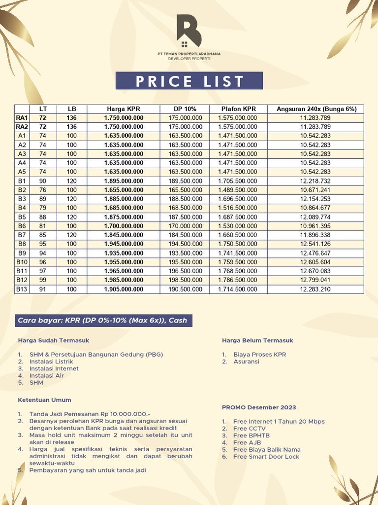 Hillside Pricelist | PDF