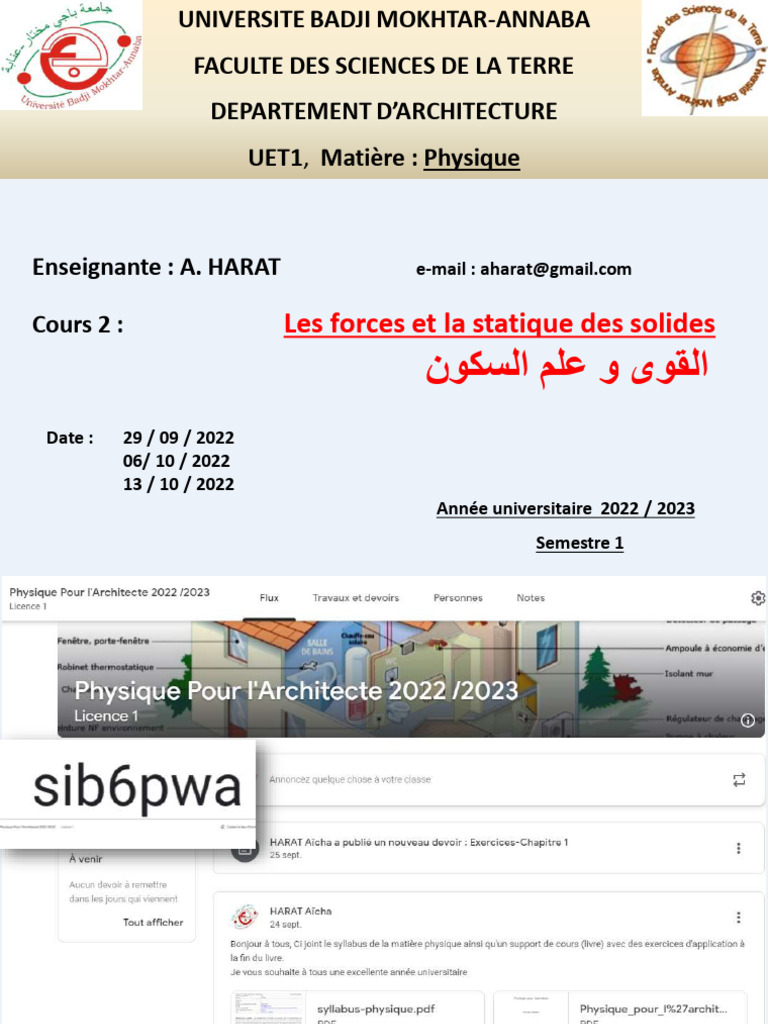 Statique des solides et forces | PDF | Obliger | Rotation