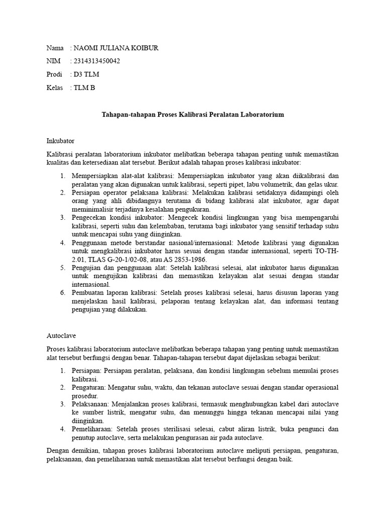 TLMB-Tapahan Proses Kalibrasi | PDF