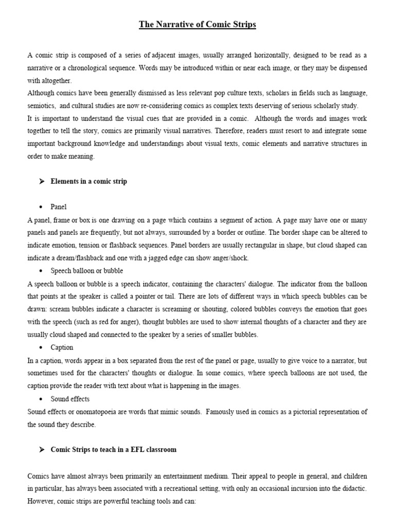 The Narrative of Comic Strips | Download Free PDF | Comics | Human ...