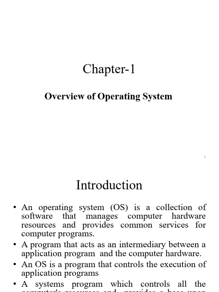 Chapter 1 OS | Download Free PDF | Operating System | Process (Computing)