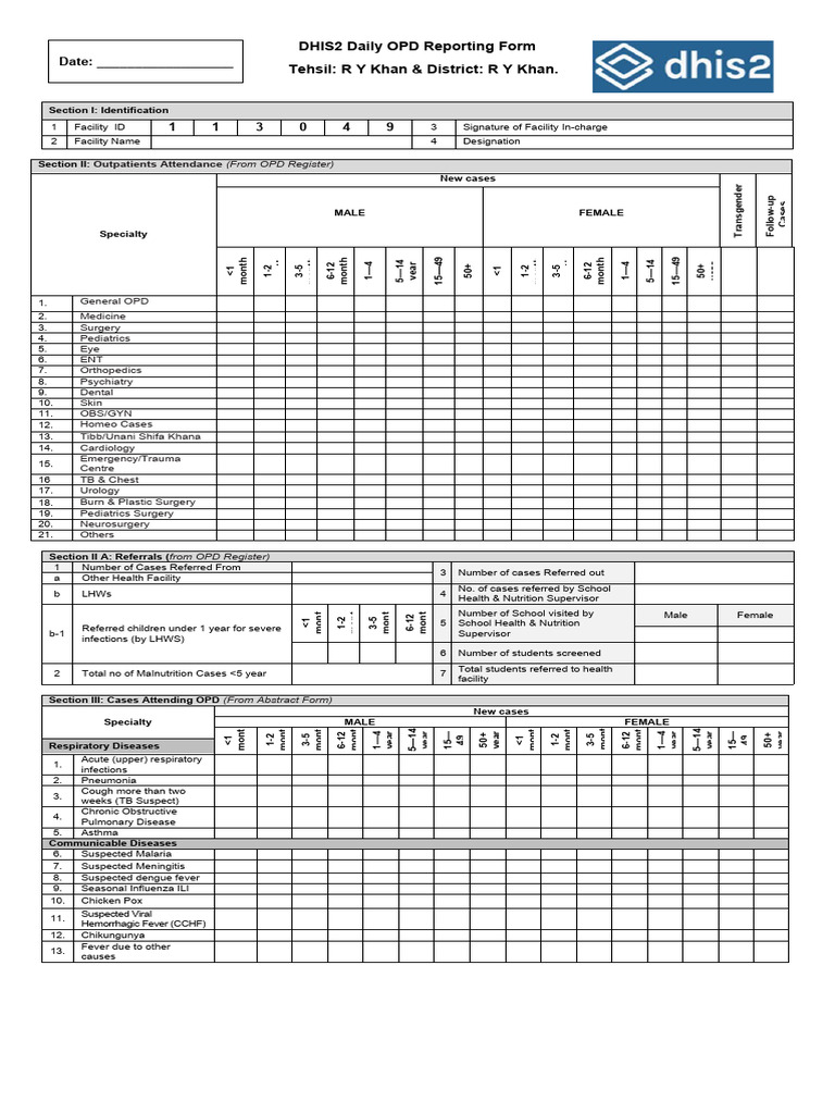 Daily OPD Form (Updated May 2021) 1234 | PDF | Medical And Health ...