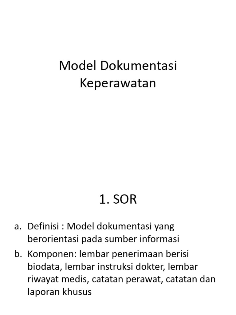 Model Dokumentasi Menggunakan POR, SOR DLL | PDF