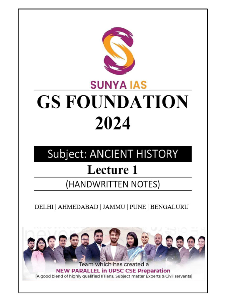 Sunya IAS GS Foundation 2024 Overview | PDF