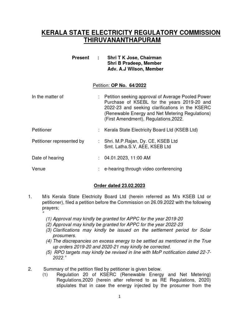 APPC Order Dated 23.02.2023 | PDF | Solar Power | Economies
