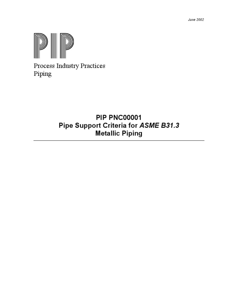 Pipe Support Criteria For ASME B31.3 Metallic Piping | PDF | Pipe ...