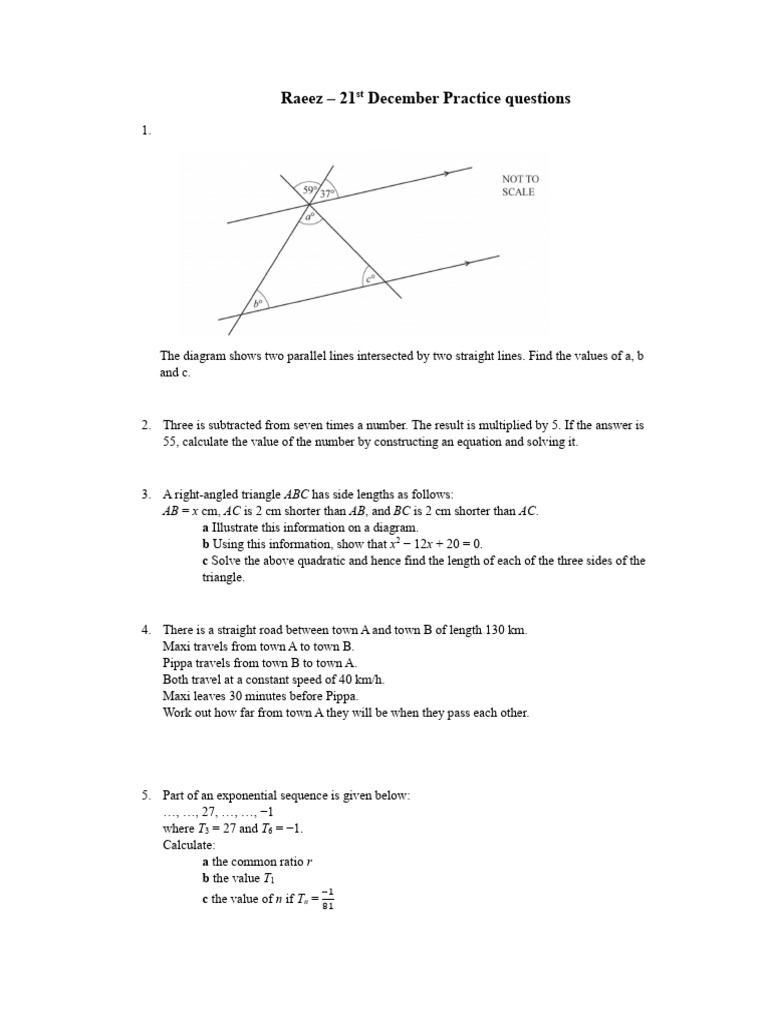 IGCSE Class 10 - Mathematics | PDF